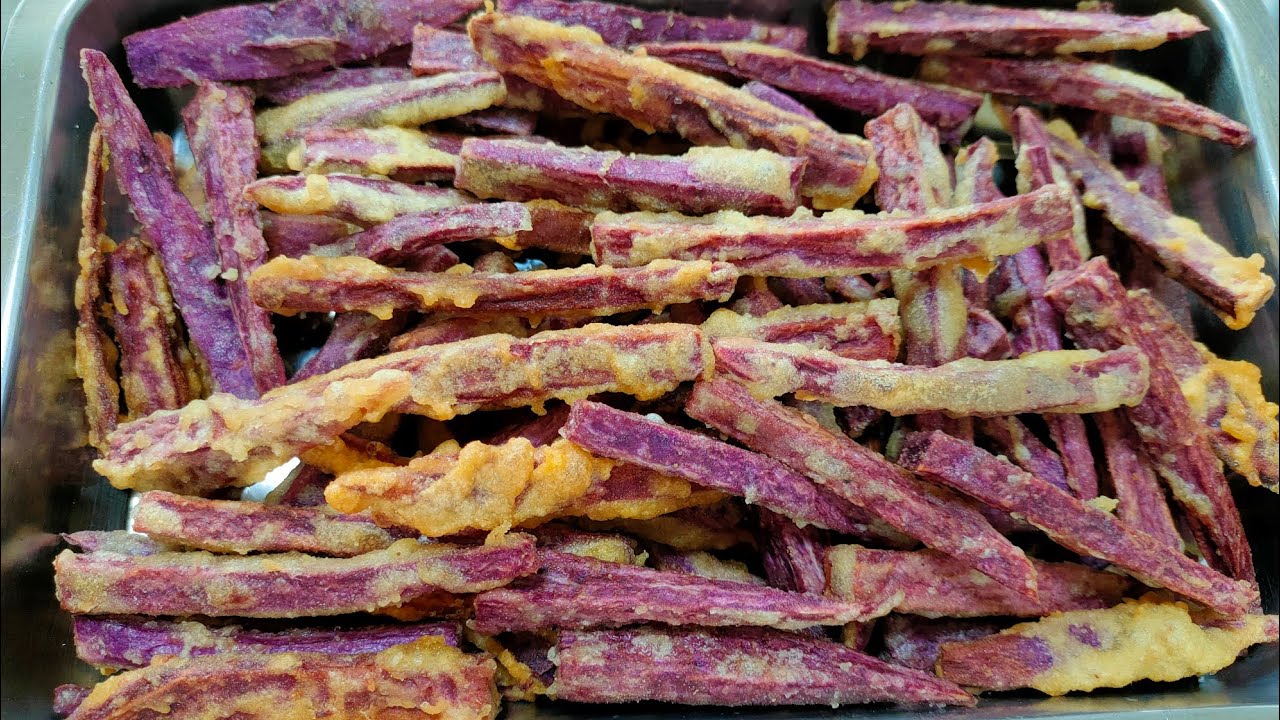 kamote fries na mas pinalutong | how to make sweet potato fries - YouTube