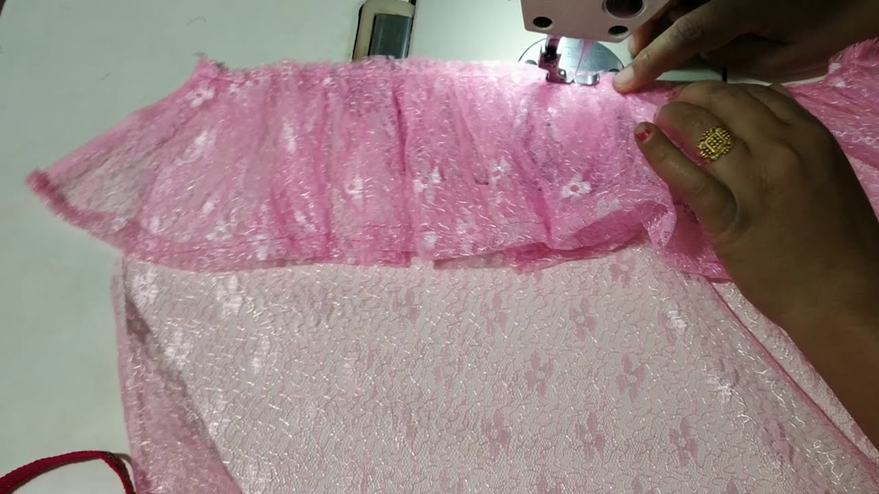 Frill Sleeve Design cutting and Stitching made from net fabric - YouTube
