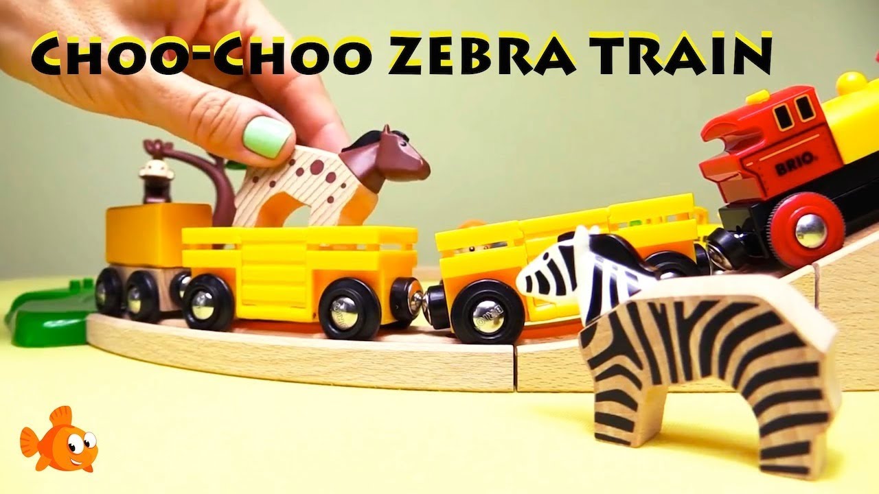 Choo-Choo ZEBRA TRAIN! - Toy Trains Railway - BRIO Toys demo /động vật ...