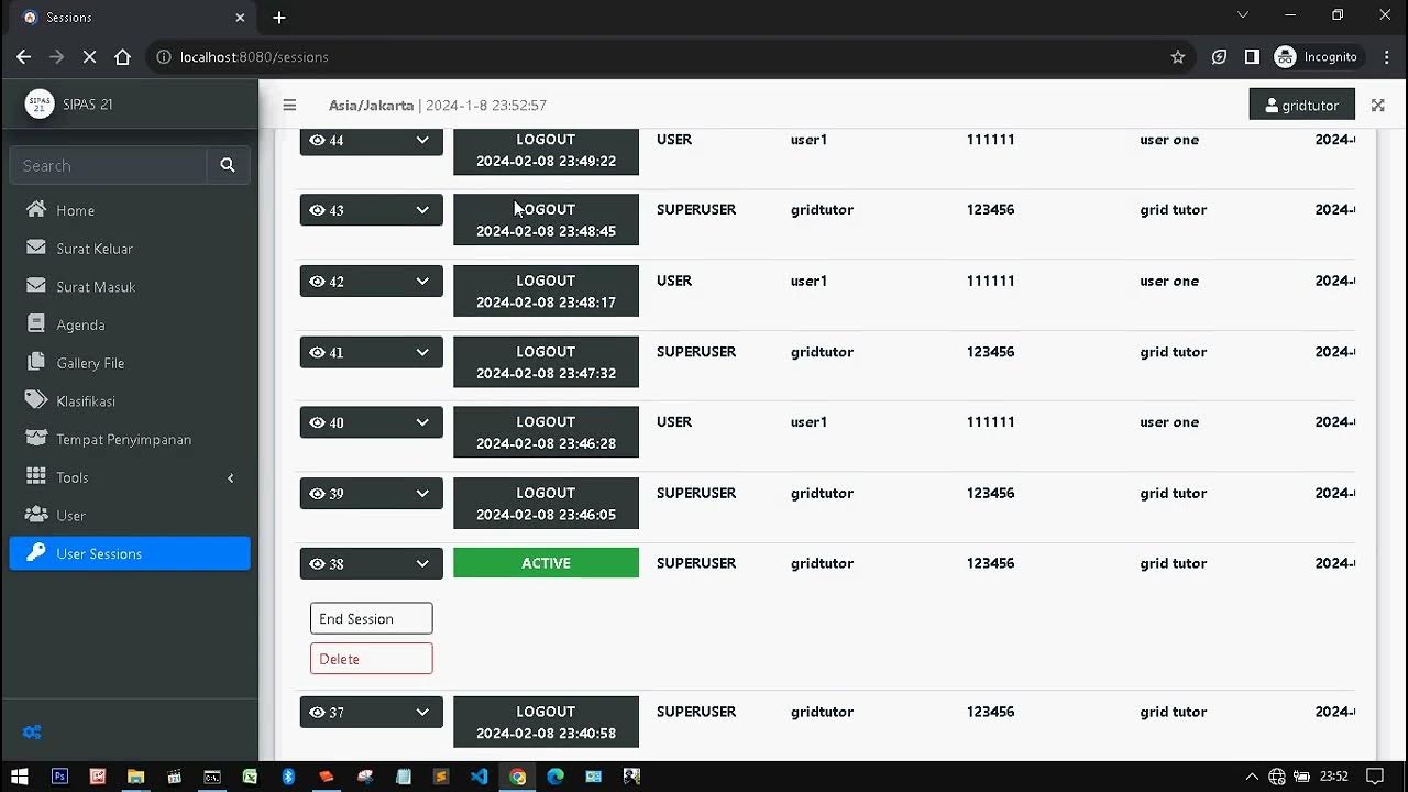 [ SIPAS21 V5 ] Sessions - Sistem Informasi Pengarsipan Surat PHP Codeigniter 4 & MySQL - YouTube