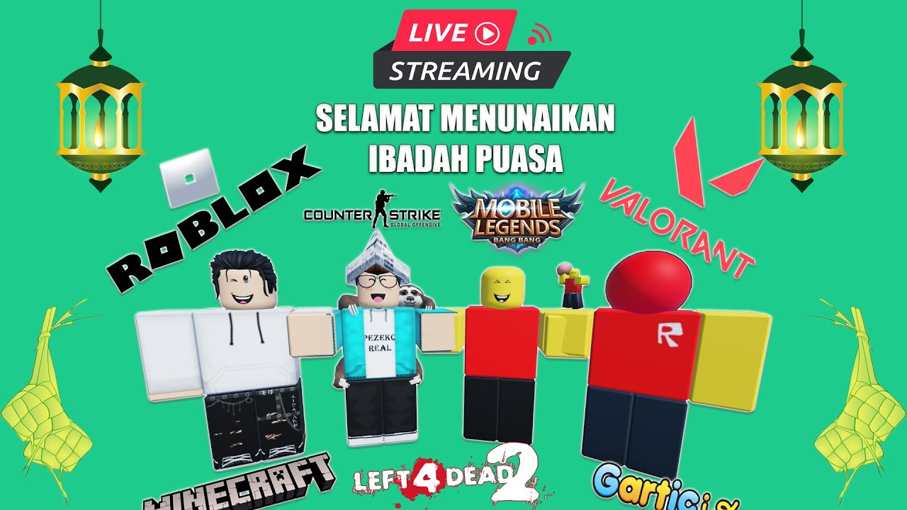 SELAMAT MENUNAIKAN IBADAH PUASA LIVE ROBLOX & RANDOM GAMES | DAY 1 ...