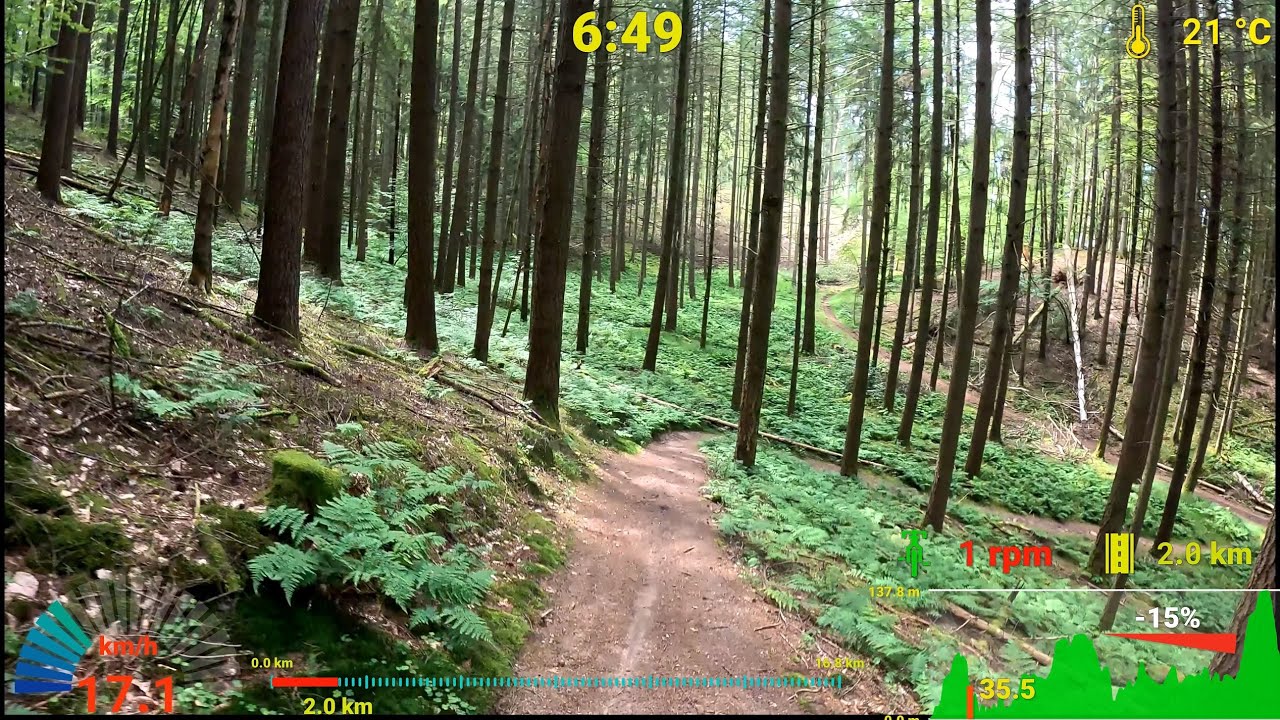 Ultimate MTB Trail Indoor Cycling Workout Telemetry Display 4K Video ...