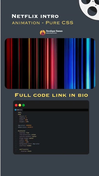 Netflix intro using #css #coding - YouTube