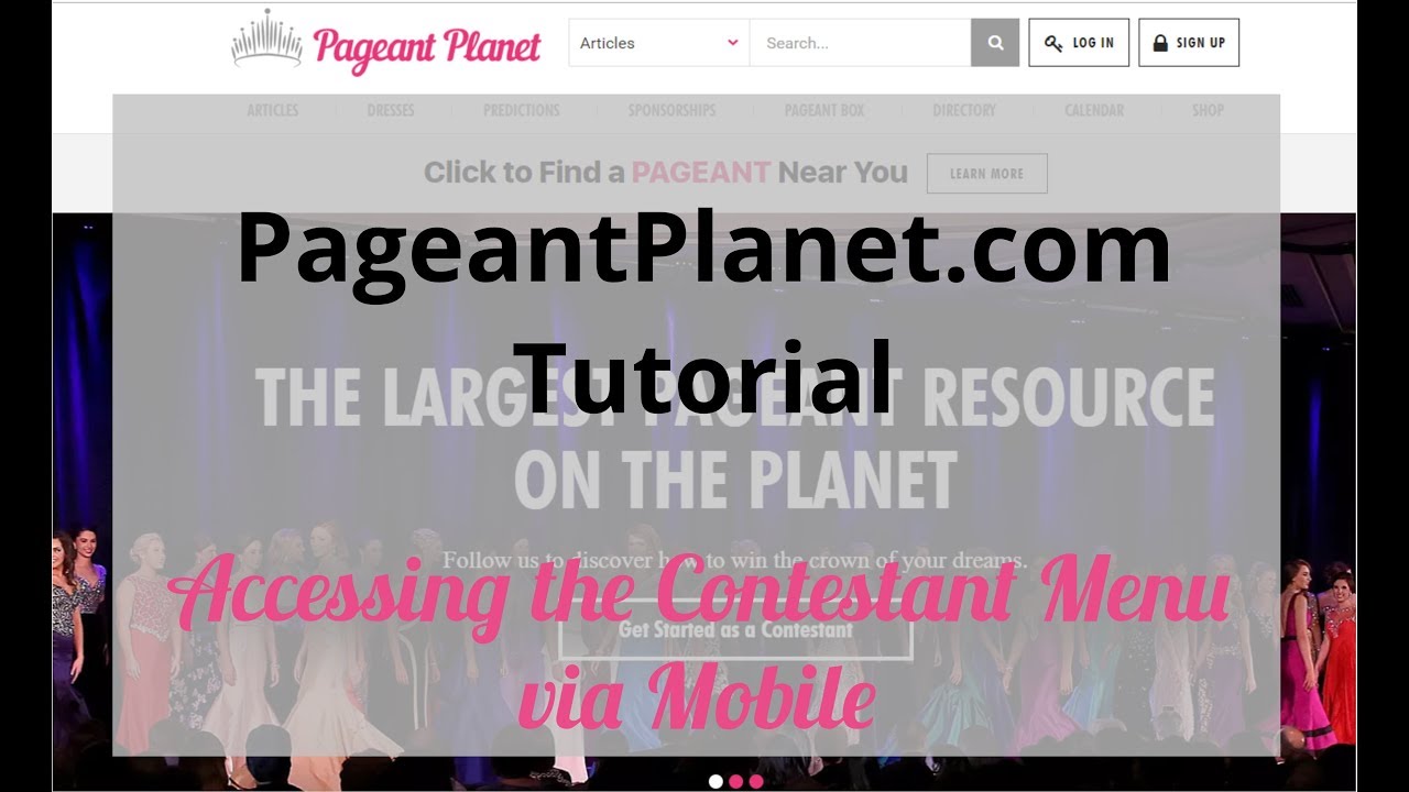 Pageant Planet.com Tutorial: Accessing the Contestant Menu via Mobile 🥇 ...