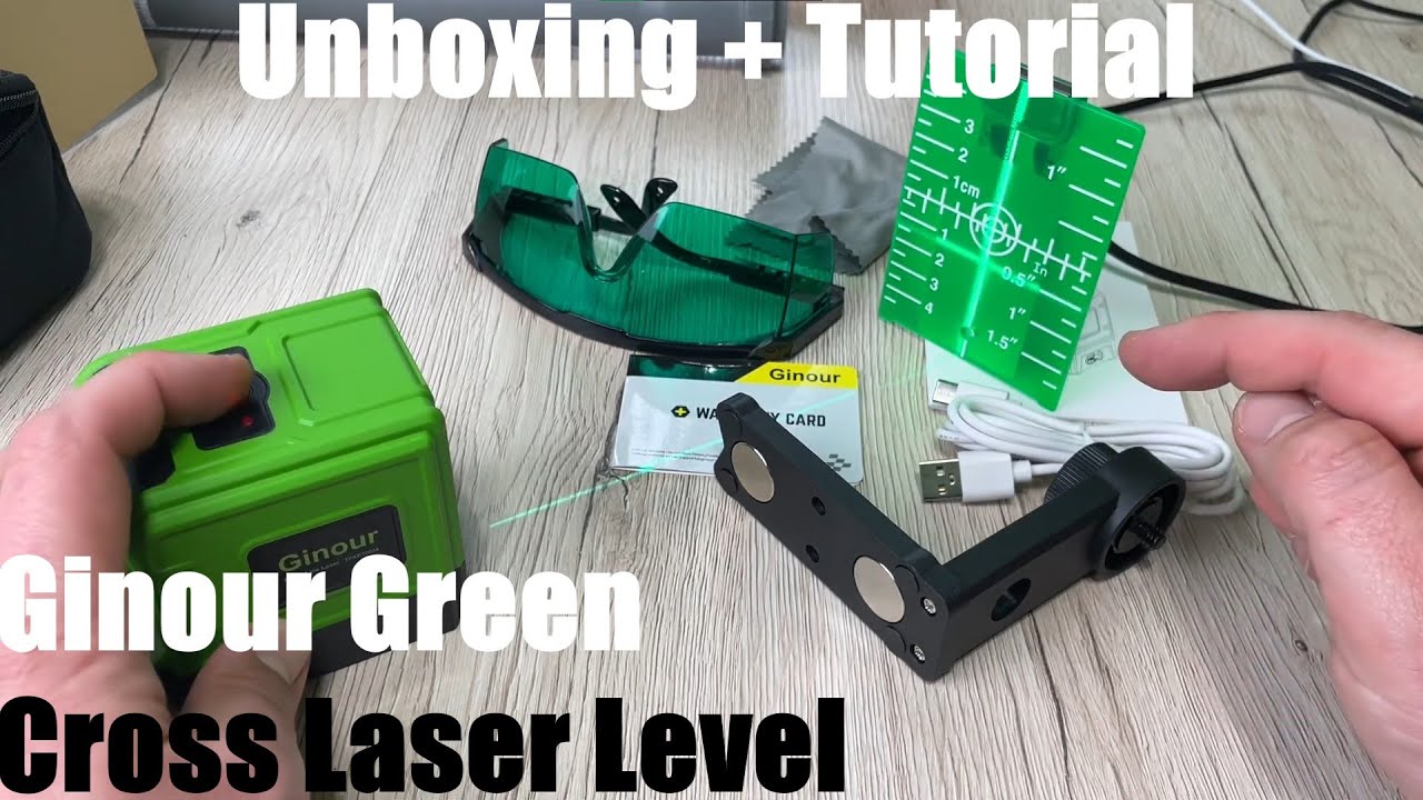 Laser Level, Ginour 100ft Green Cross laser level self leveling Tools ...