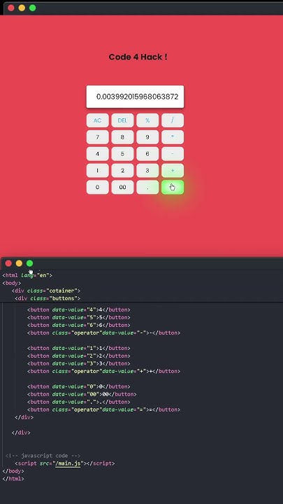 how to create a calculator in html css js #coding #trending #htmlcssjavascript #python # ...