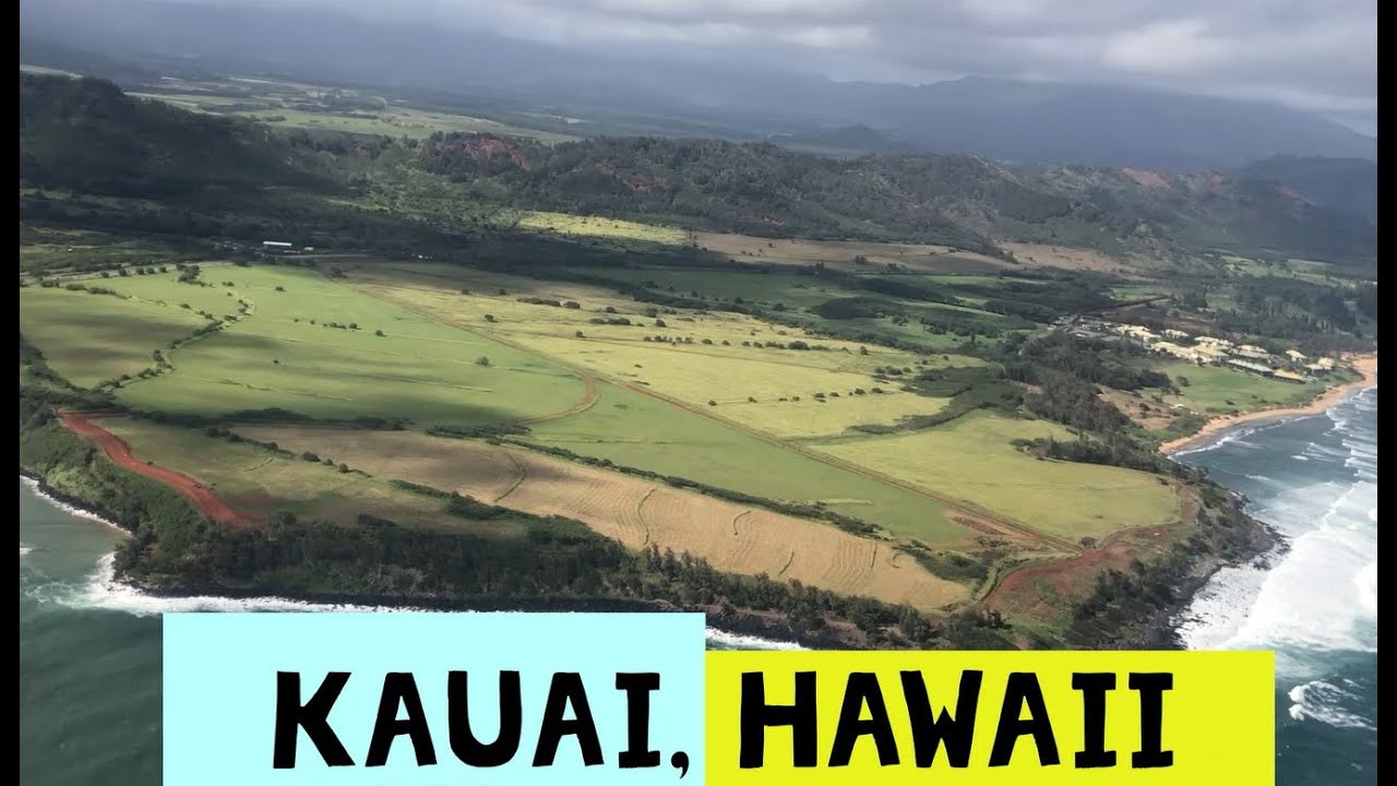 Plane take off from Kauai, Hawaii Island - View of the Coastline from ...