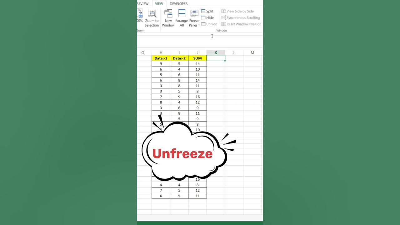 How to Unfreeze Panes in Excel: Quick Tutorial#excel - YouTube