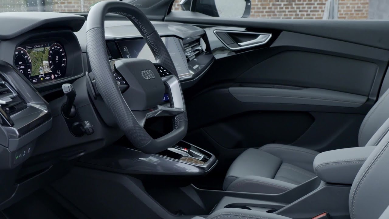 Audi Q4 e-tron Interior Design in Typhoon grey - YouTube