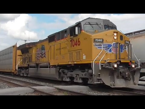 UP 7046 Leads M685 through Terre Haute, IN - YouTube