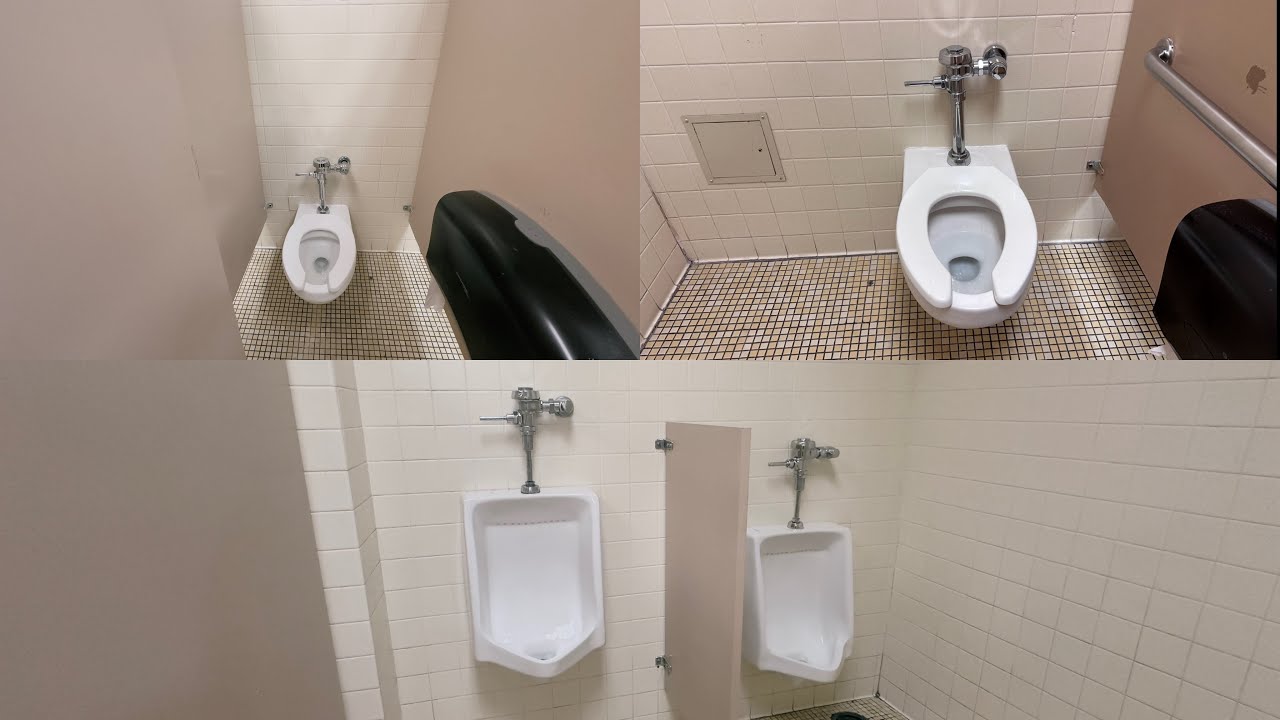 Dillard’s men’s restroom with a Variety of fixtures (3rd reshoot) - YouTube