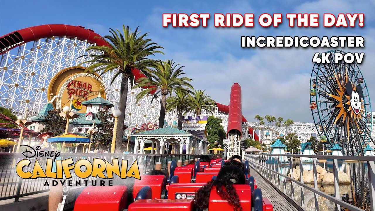 First Ride of the Day on Incredicoaster! | Disney California Adventure ...
