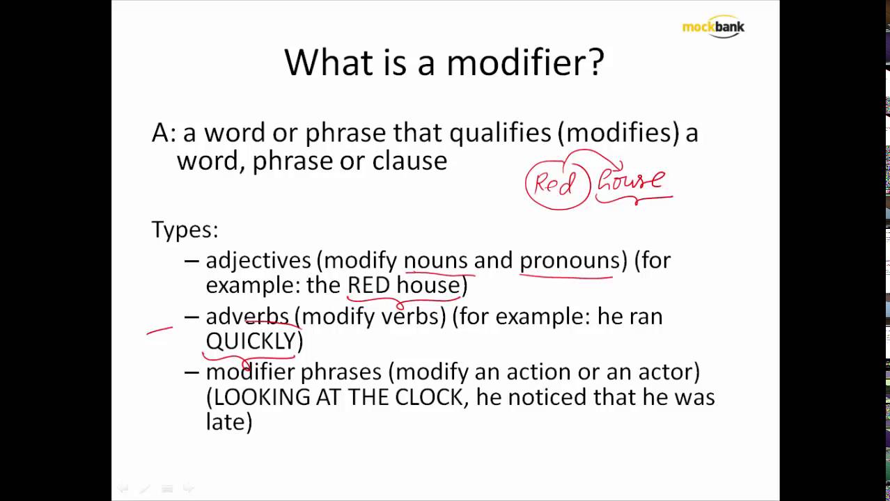 Modifiers English Part 1 YouTube