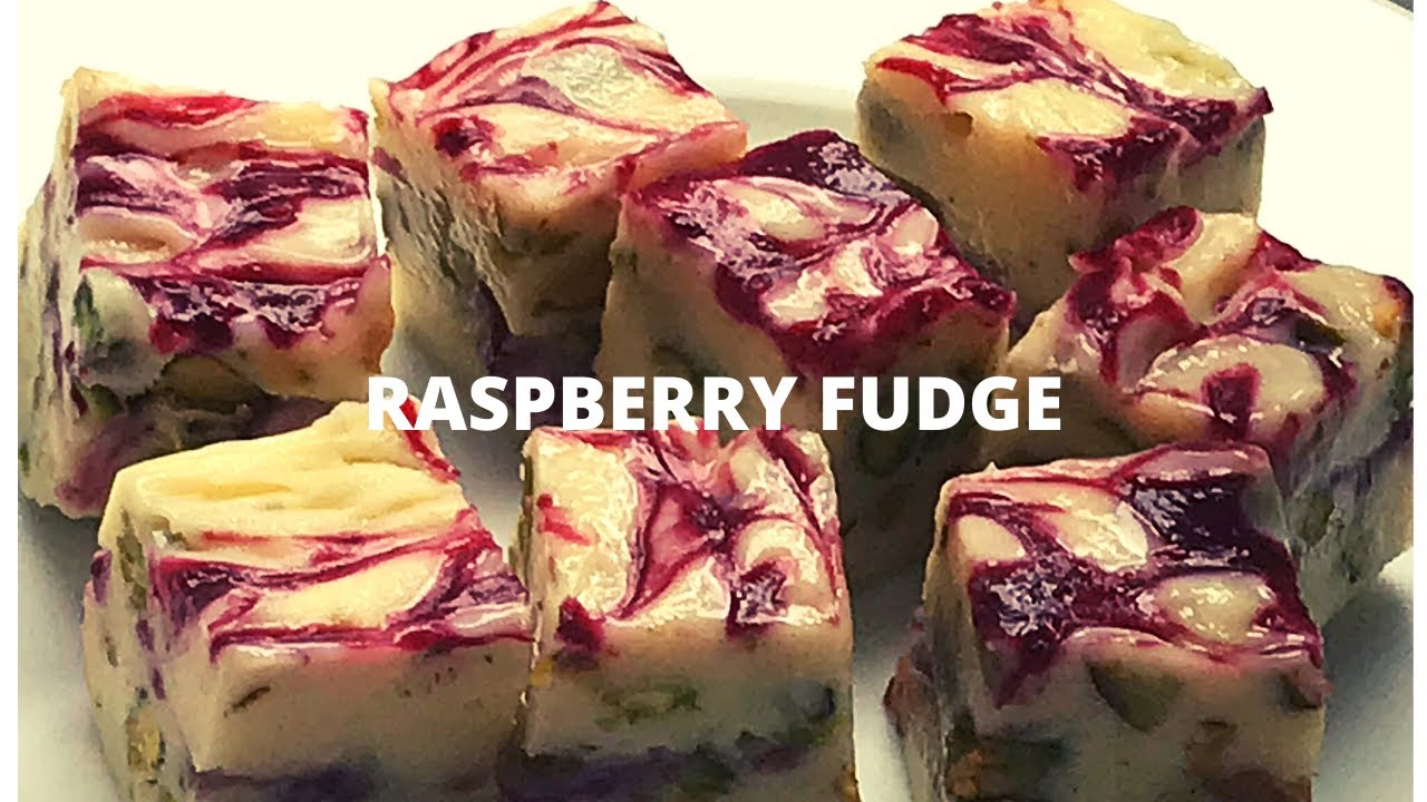 White chocolate and raspberry fudge recipe - YouTube
