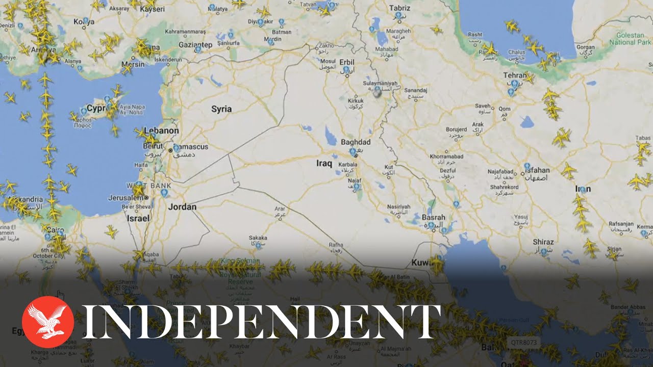 Watch again: Middle East flight track after Iran launch drone and ...