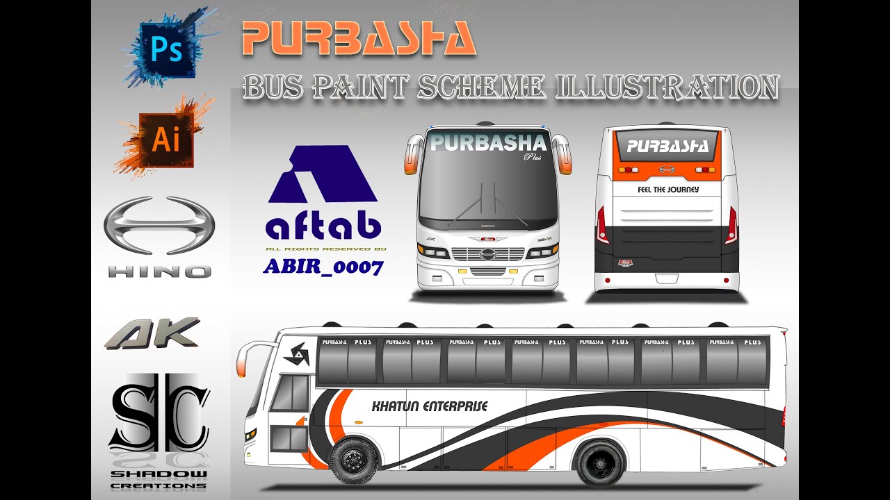 BUS PAINT SCHEME ILLUSTRATION || PURBASHA Khatun Enterprise || Aftab ...