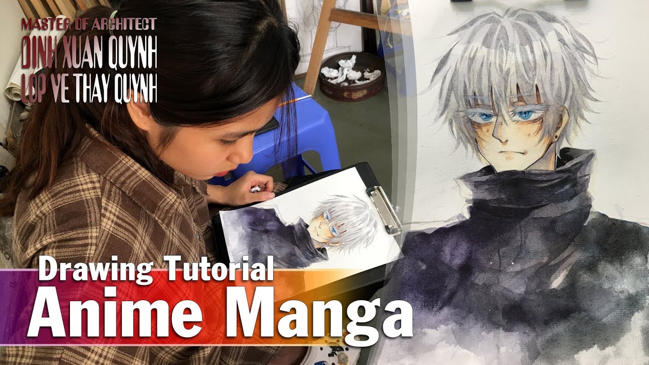 How to Draw Anime & Manga Tutorials - Anime Manga Sketch by Watercolor ...
