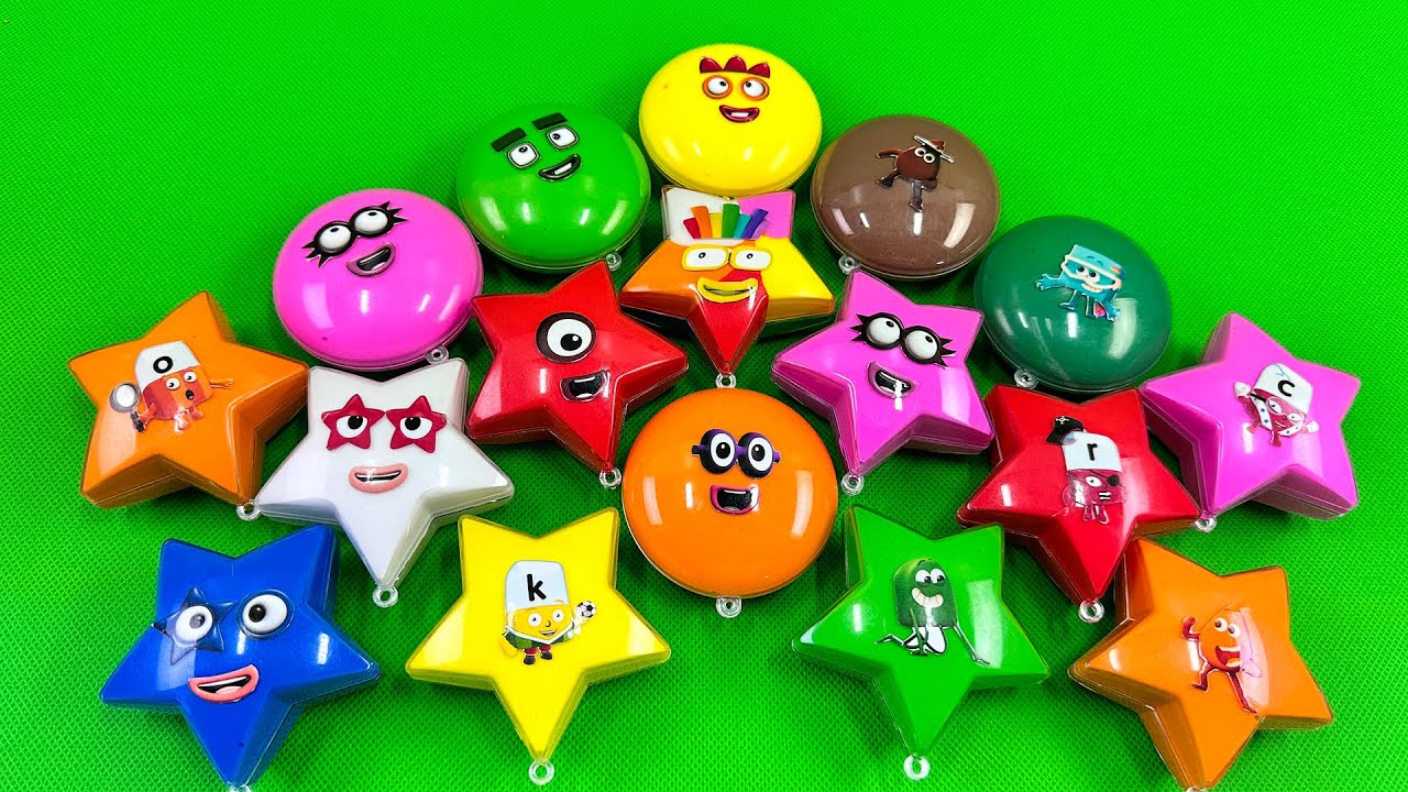 Digging up Numberblocks with CLAY inside Cake Shape, Star Coloring ...