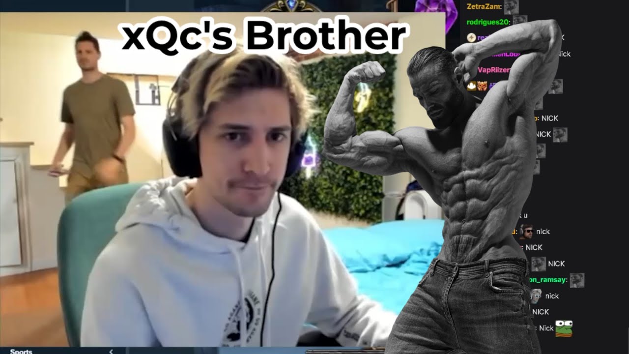 xQc brother, Nick comes to him make Chat and Greek noticed a GIGACHAD ...