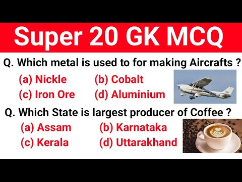 Super 20 Important GK | Important GK Questions for all competitive exam ...