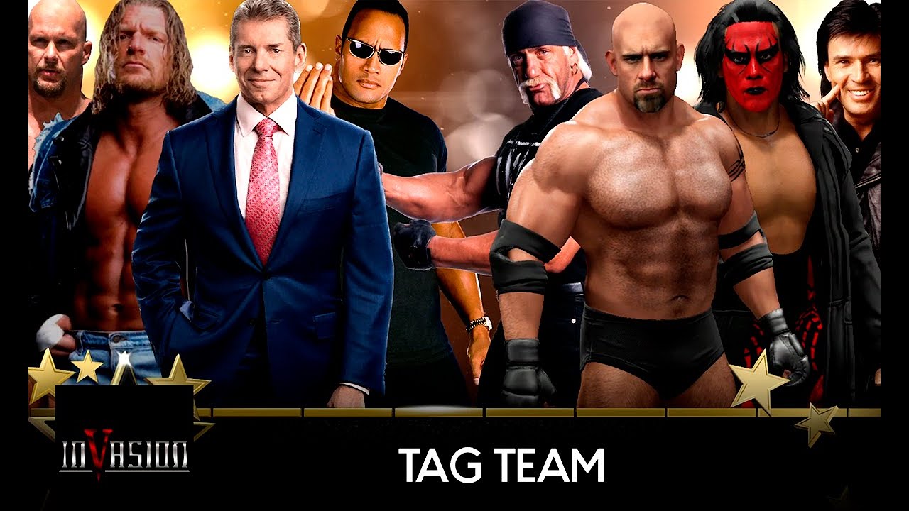 WCW VS WWF 4 ON 4 | ELIMINATION | INVASION WWF VS WCW - YouTube