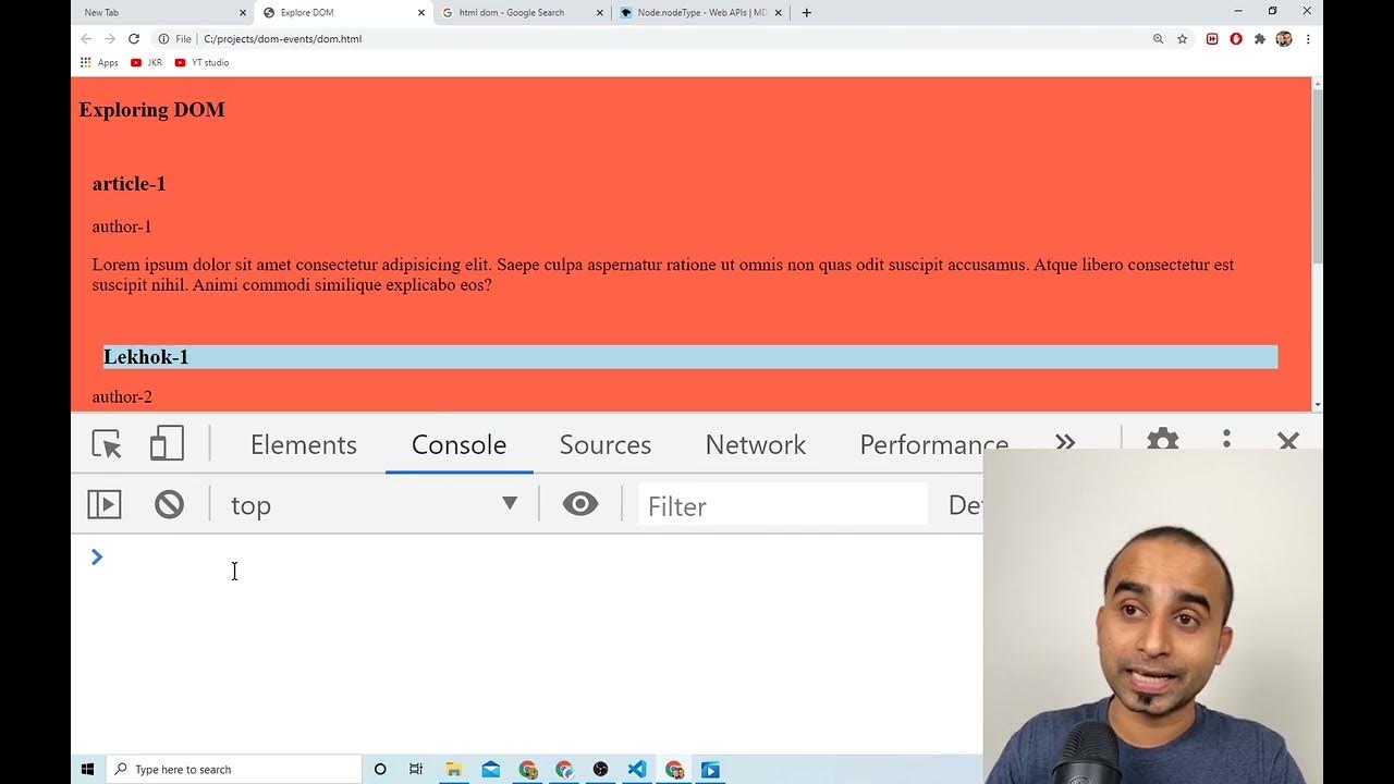 18 8 Node, node type, nodelist, htmlcollection, setAttribute Complete Web Development Course ...