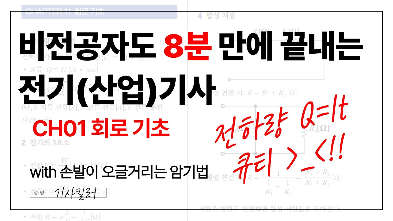 전기기사ㆍ전기산업기사 필기 회로이론 핵심 요약 정리 Ch01 회로 기초전하량 옴의 법칙 전압 분배 법칙 키르히호프의 법칙