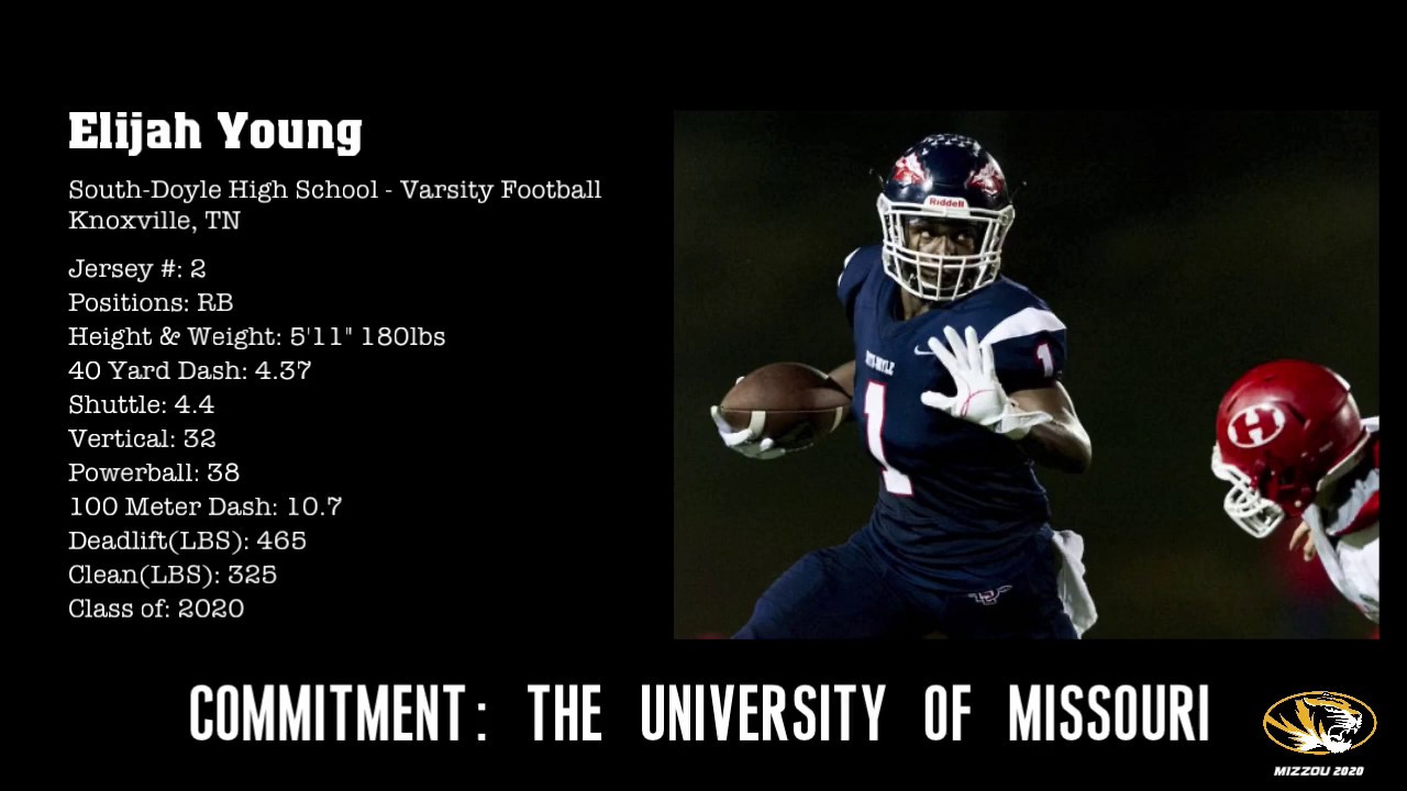 Elijah Young: The University of Missouri Class of 2020 - YouTube