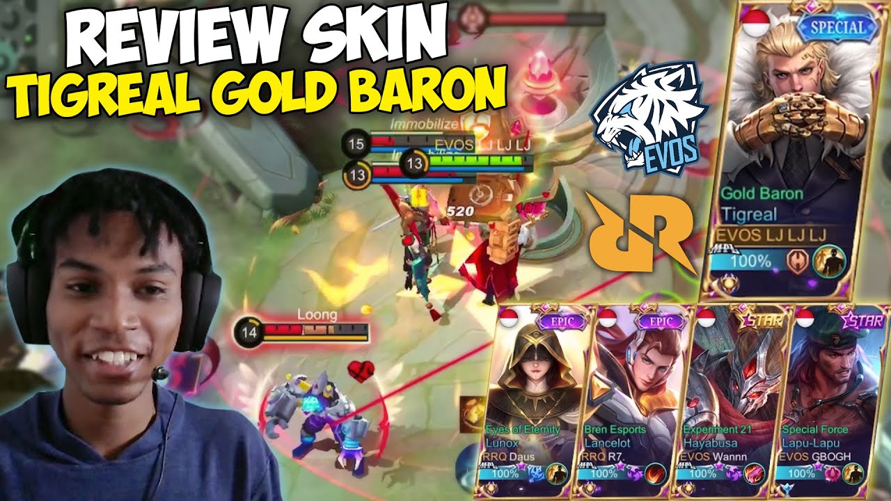 BAPAK TANKER REVIEW SKIN TIGREAL GOLD BARON BERSAMA EVOS LEGENDS DAN ...