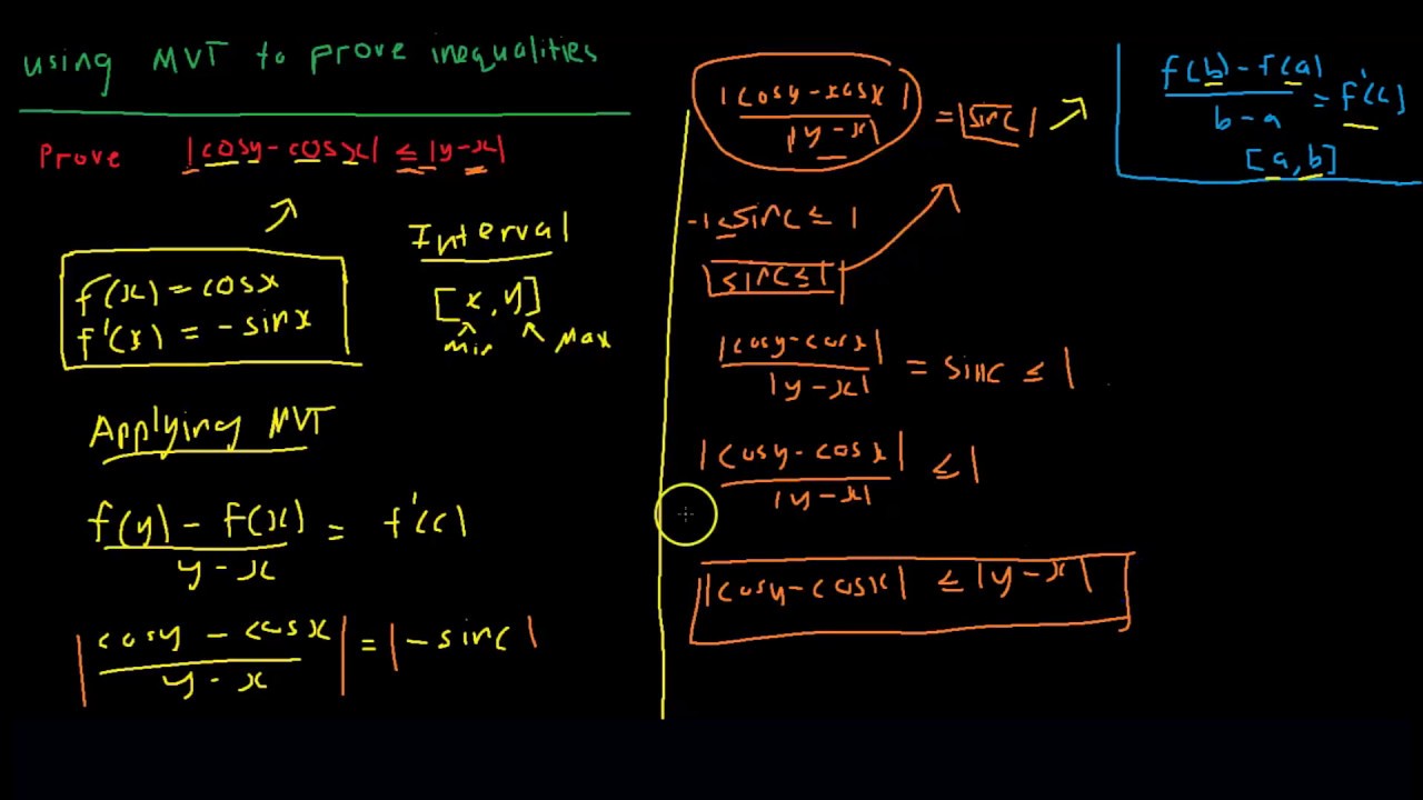 Using Mean Value Theorem To Prove Inequalities Example YouTube