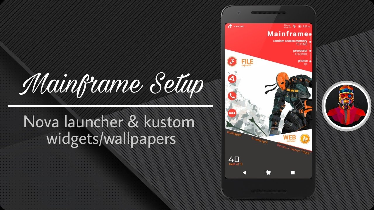Mainframe nova launcher homes screen setup - YouTube