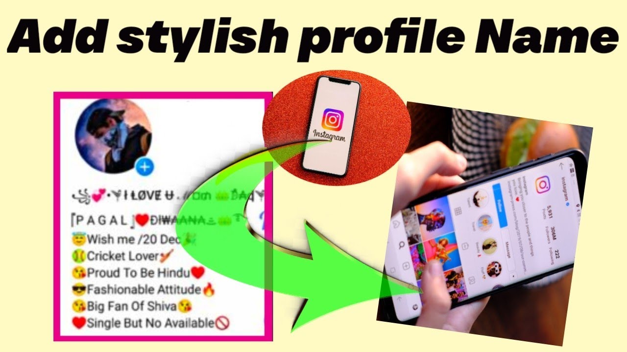 How to Add Stylish Font Name on Instagram | Stylish Profile Name Kaise ...