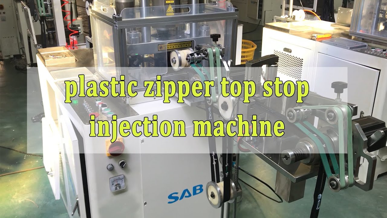 plastic zipper inject top stop machine - YouTube