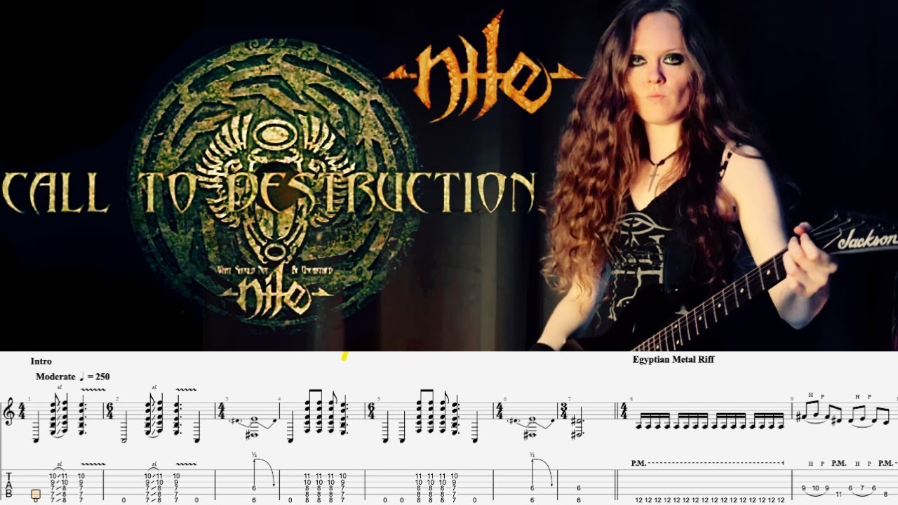 HOW TO PLAY "Call to Destruction" by Nile | Guitar Cover by Sacra ...
