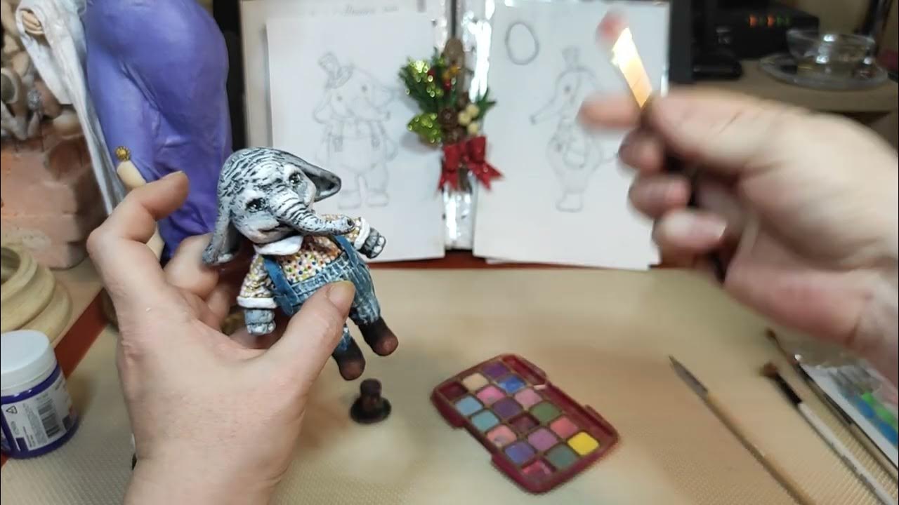 🐘 Ватная игрушка.СЛОНИК. из серии (слонов много не бывает). Урок 19 ...
