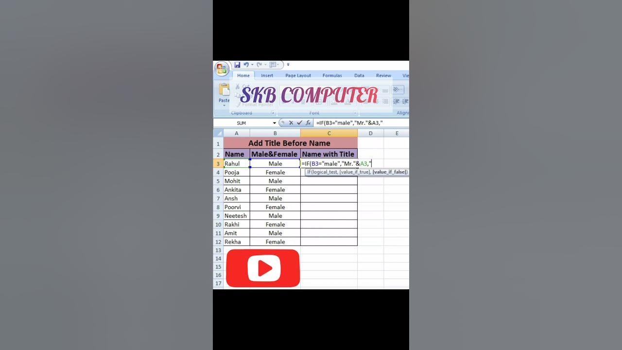 Excel Tricks Excelformula Exceltips Computer Excelfunction Shortcuts Youtube