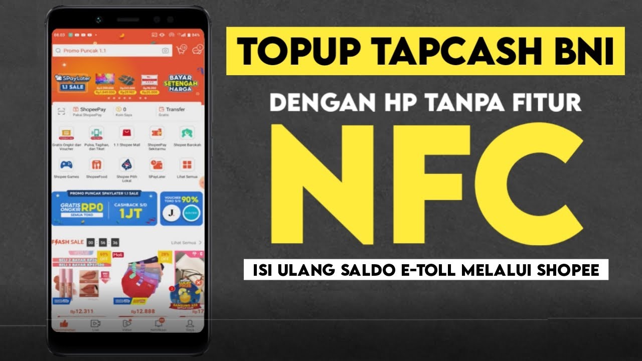Tutorial Cara Topup Saldo BNI Tapcash Melalui Shopee tanpa Fitur NFC - YouTube