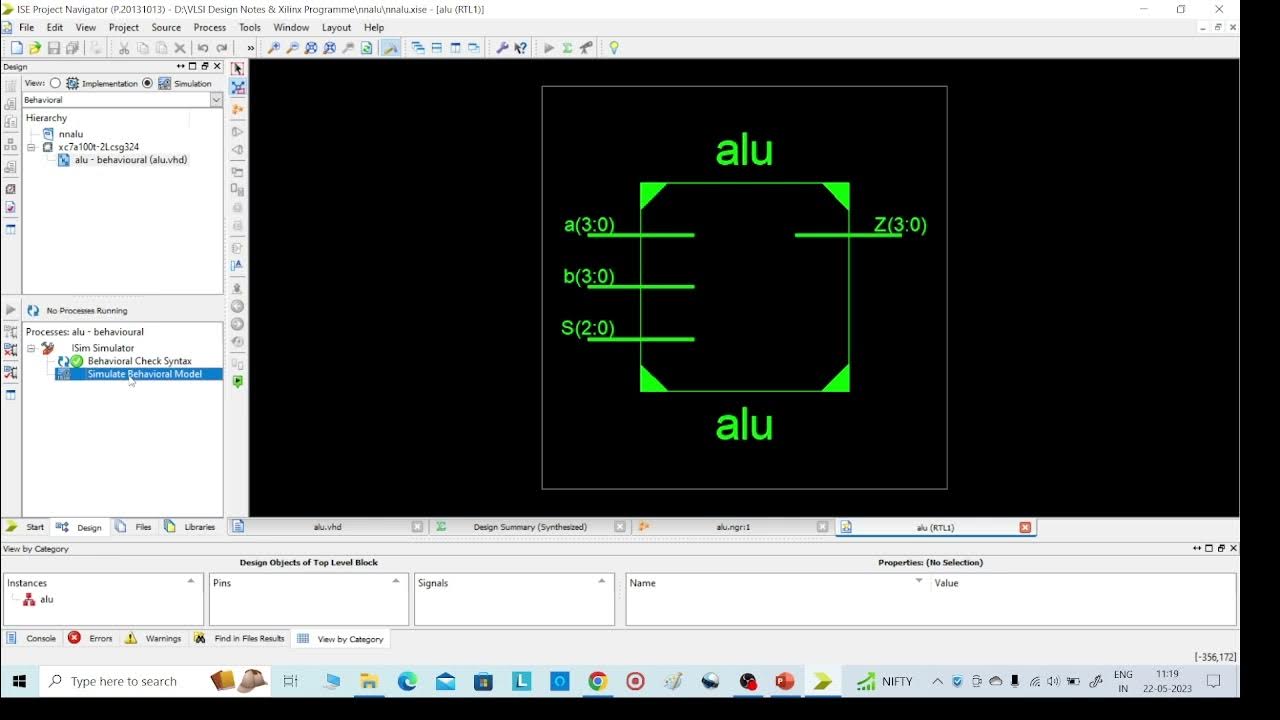 VHDL code for ALU (Arithmetic Logic Unit) in Xilinx, VHDL alu code, Xilinx Tutorial ALU, ALU ...