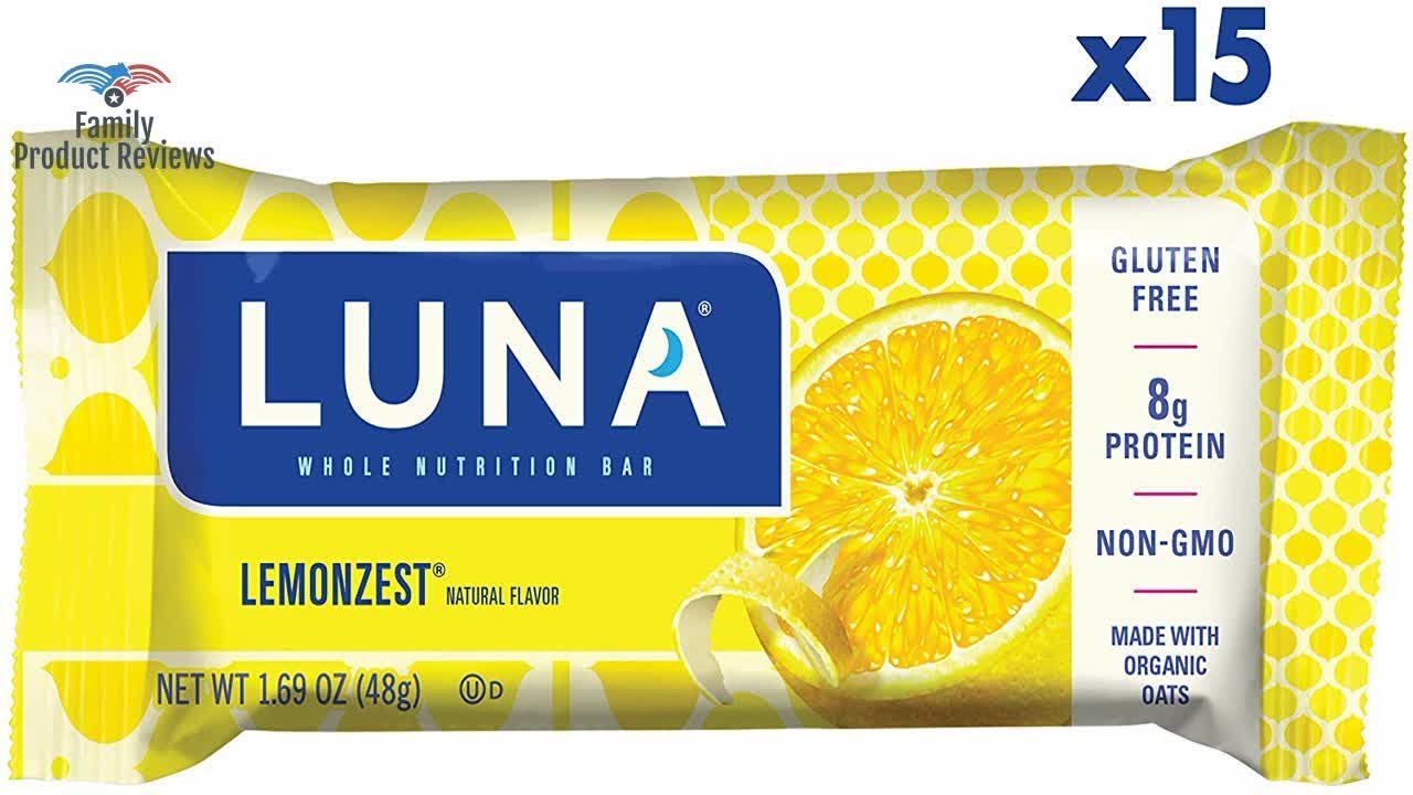 LUNA BAR - Gluten Free Snack Bars - Lemon Zest Flavor - 1.69 ounce ...