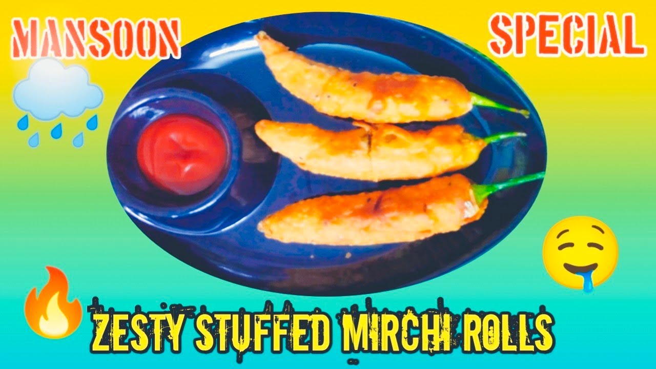 Stuffed Mirchi Rolls/ Mirchi Samosa/ Monsoon Special Snack @foodmelody ...
