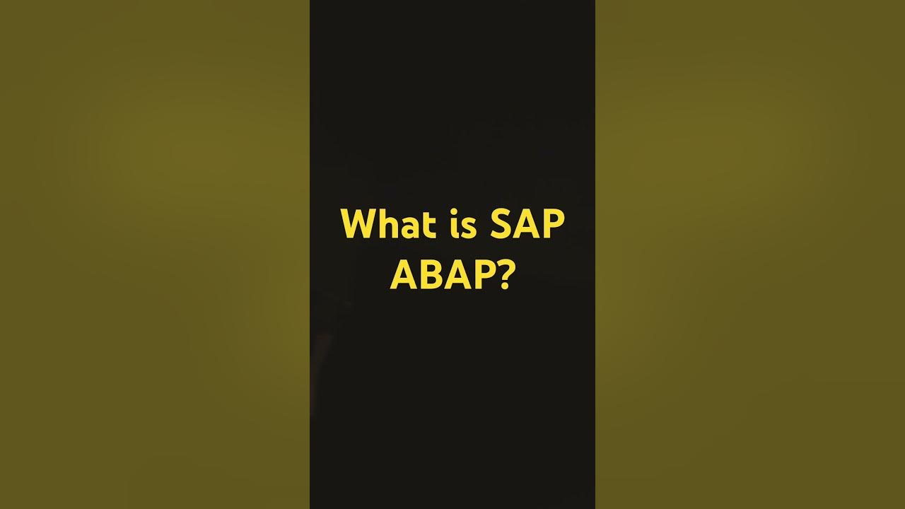 What is SAP ABAP? #sap #abap - YouTube