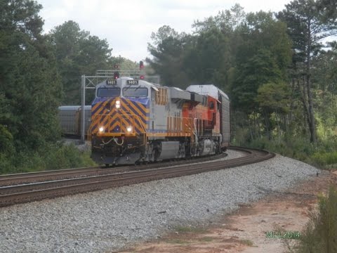 HD: CREX 1401 leads NS Train 27A in Tallapoosa, GA - YouTube