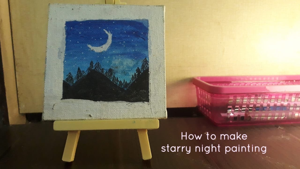 How to make a starry night scenery /painting 🌟.#easycraftideas#@SM_Art ...