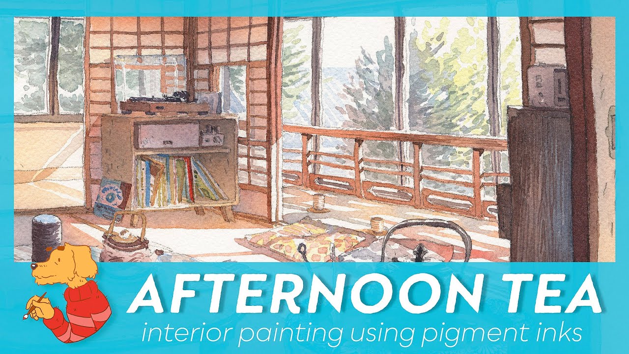 Afternoon tea (ink painting) - YouTube