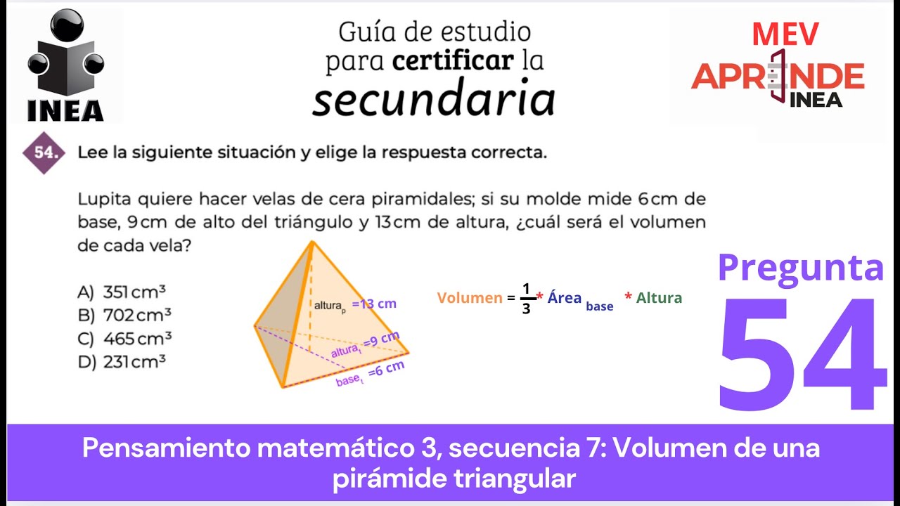Guía de estudio para certificar la secundaria en el INEA. Volumen de ...