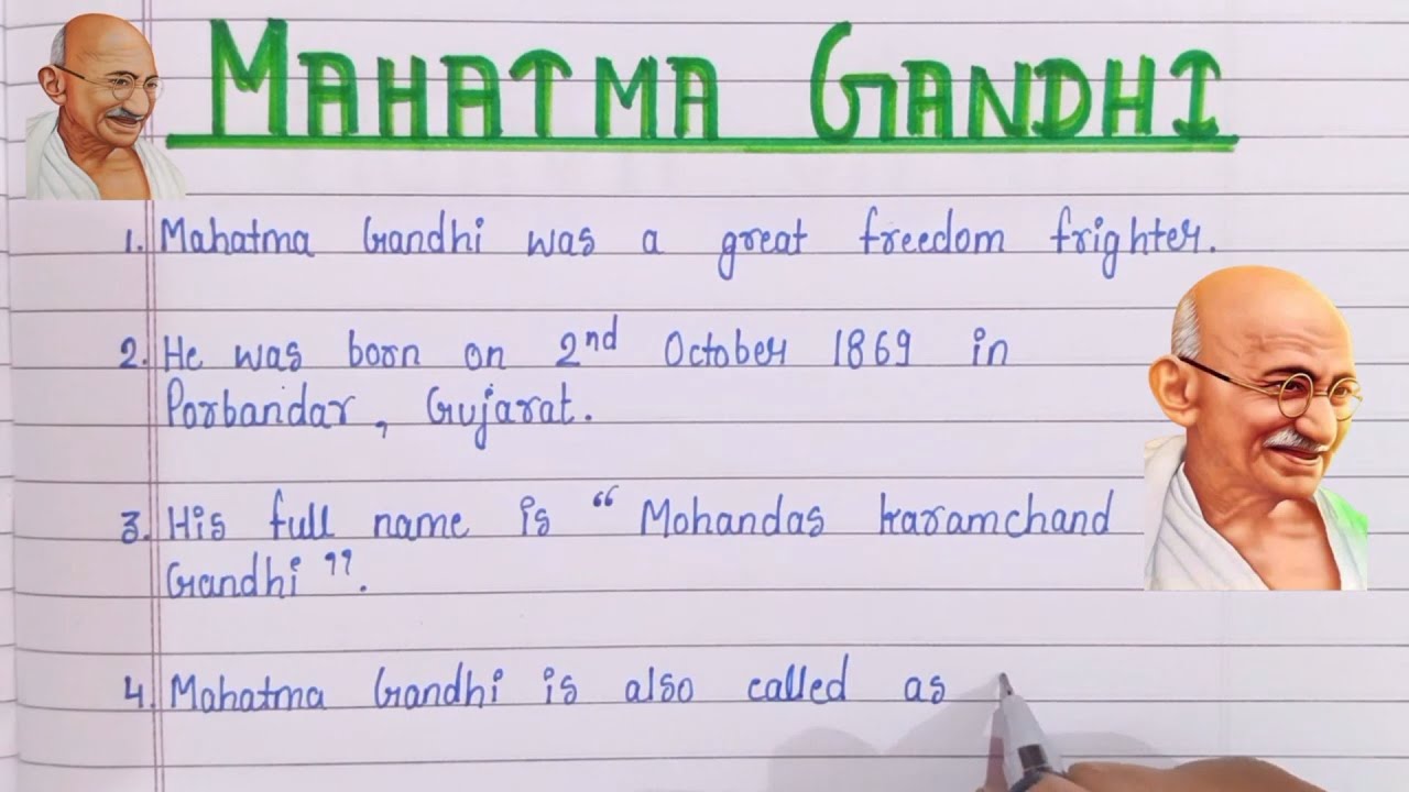 10 Lines On Mahatma Gandhi In English || Mahatma Gandhi Essay In ...