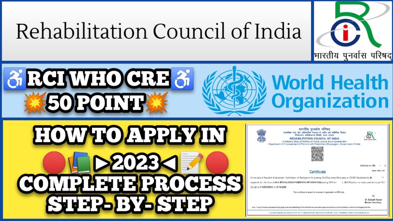 RCI WHO CRE 50 POINT CERTIFICATE IN 2023 | HOW TO APPLY WHO CRE ...