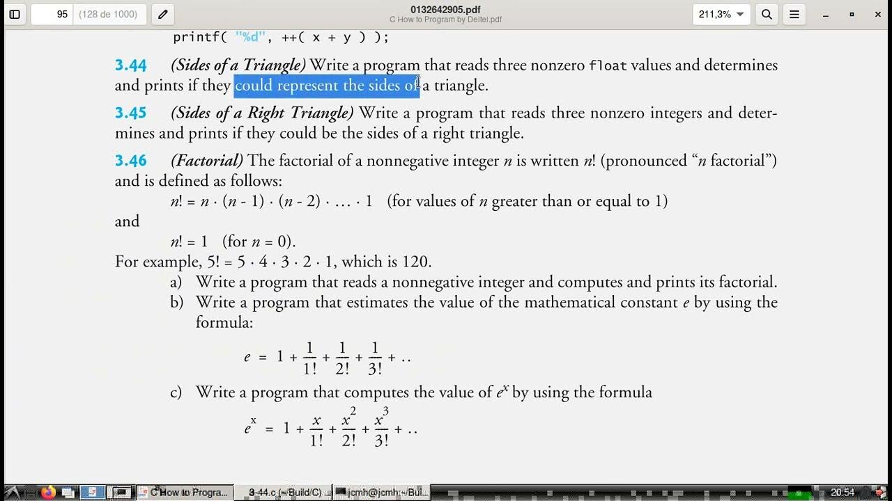 C How to Program (6th edition) - Deitel & Deitel, exercise 3.44 - YouTube
