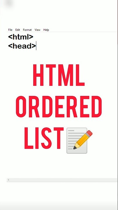 Ordered List in HTML #shorts #html #coding #programming #trending #orderlist - YouTube
