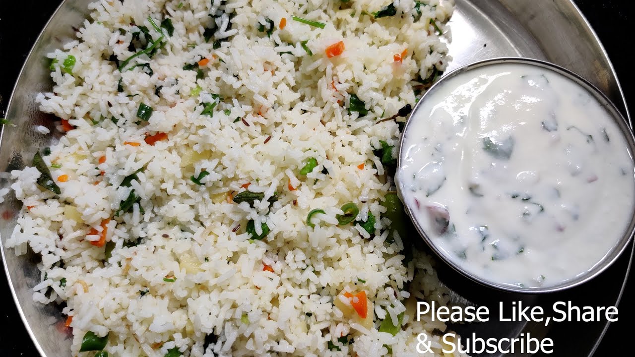 Veg Fried Rice and Raita | Vegetable Rice (V9) - YouTube